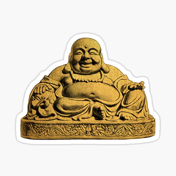 "Budai (The Fat Buddha) (on red)" Sticker for Sale by DotorEaon | Redbubble