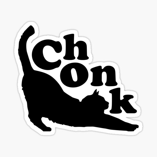 "Chonk Chonkers black cat" Sticker for Sale by zivilej | Redbubble