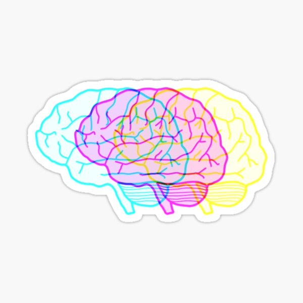 "Psychedelic neon brain" Sticker for Sale by ThemindofTee | Redbubble