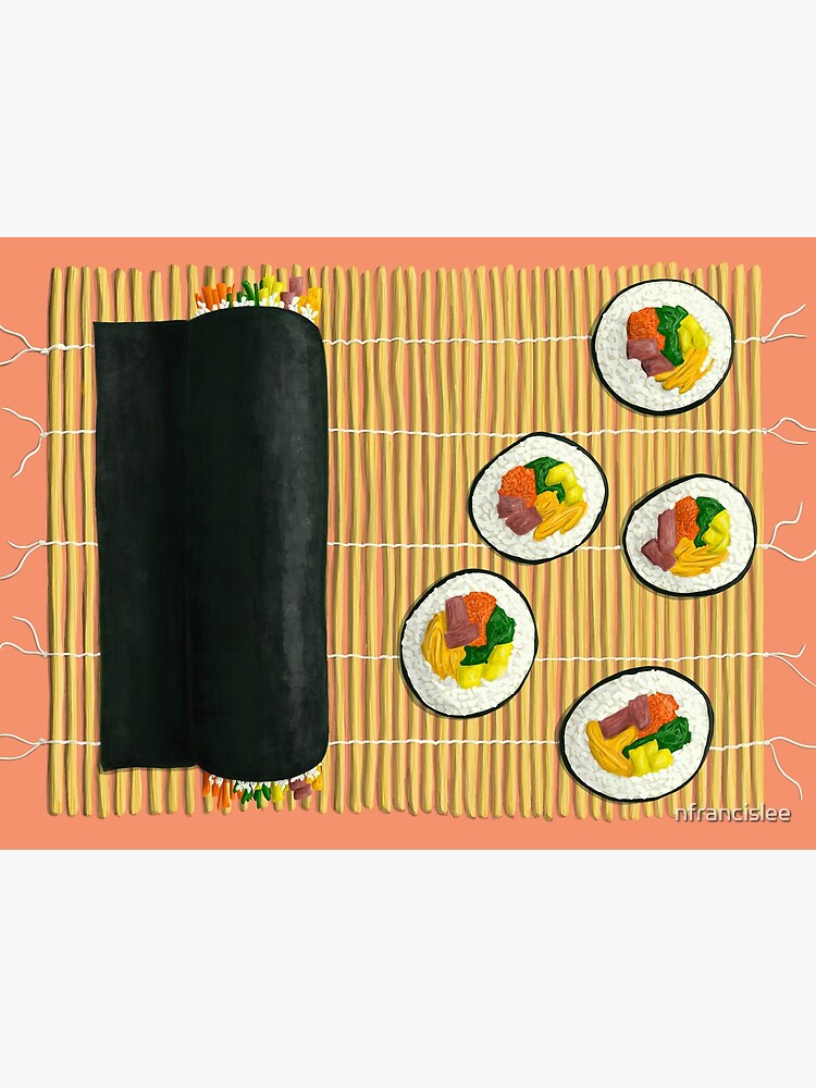 "Asian Digital Art: Korean Food - Kimbap (Peach)" Photographic Print by ...