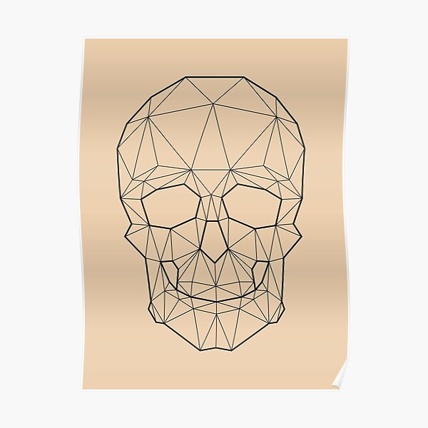 "Human skull black line" Poster for Sale by PlisaStudio | Redbubble