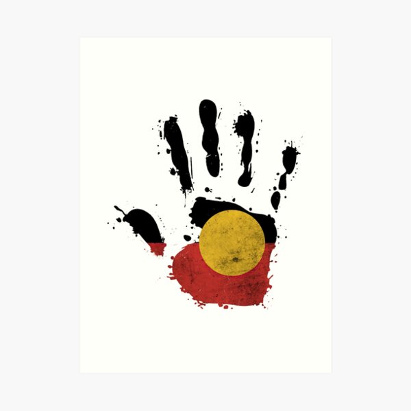 "Aboriginal Flag Hand" Art Print for Sale by FirasChakroun | Redbubble