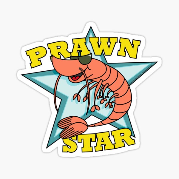 "Prawn Star" Sticker for Sale by Wislander | Redbubble