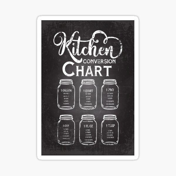 " Kitchen Conversion Chart" Sticker for Sale by samah82 | Redbubble