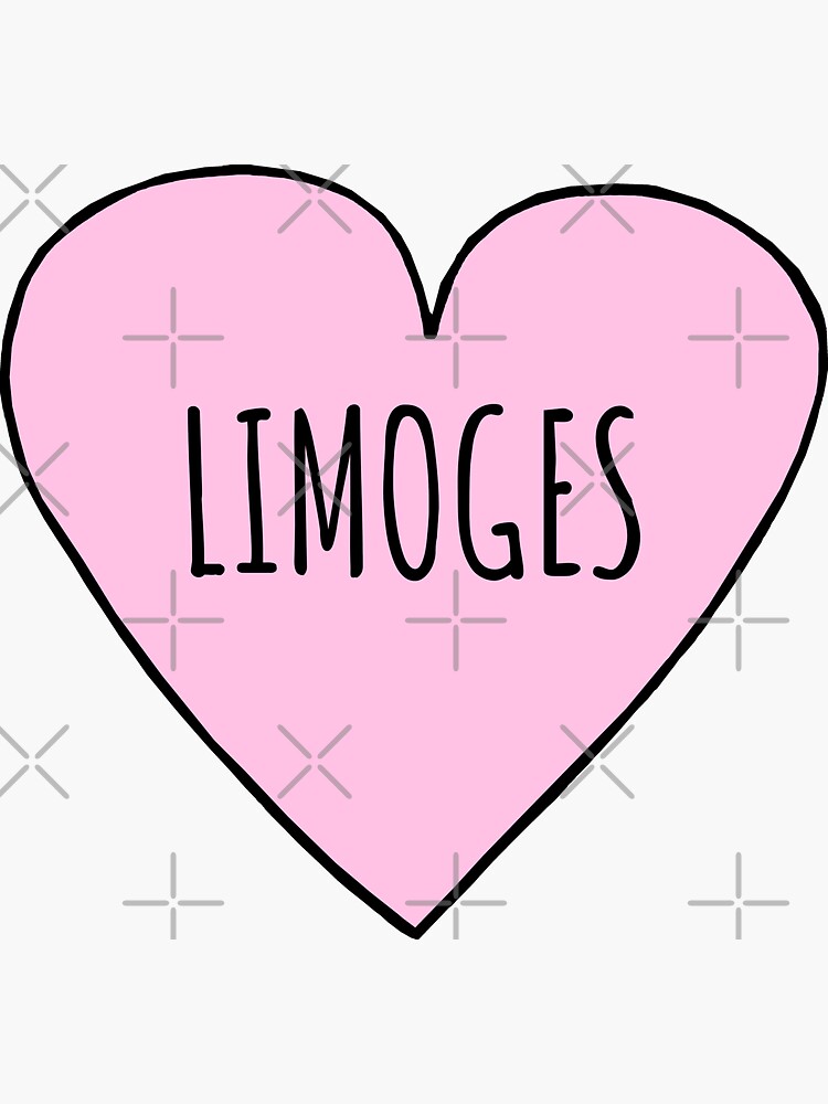 "I Love Limoges Cute Pink Heart Shape Limoges City Lover Valentine Gift ...