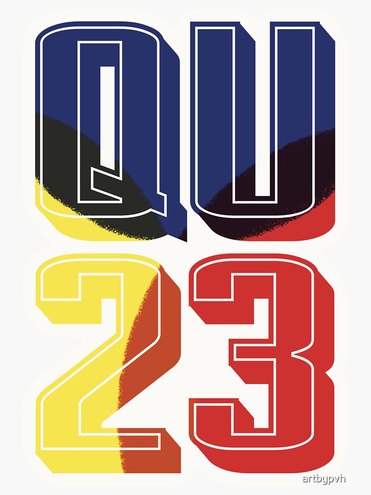 "QU class of ‘23" Sticker for Sale by artbypvh | Redbubble