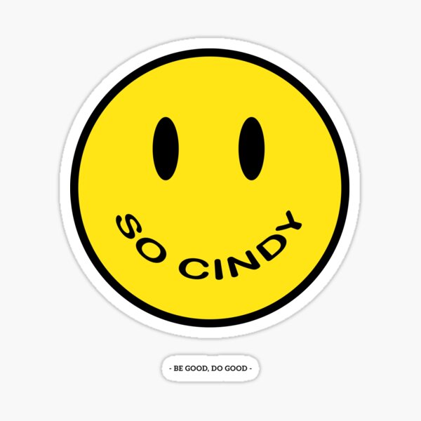 "Yellow Smiley face, green, So Cindy" Sticker for Sale by SoCindy ...