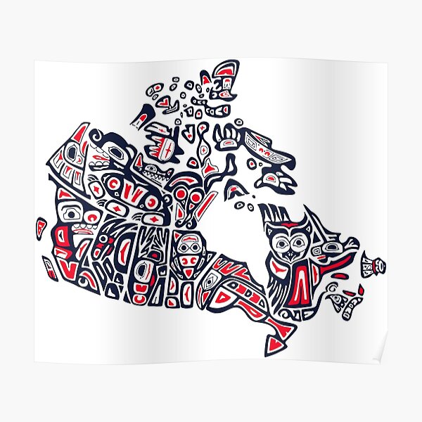 "Native Map of Canada - Indigenous CANADA" Poster for Sale by ...