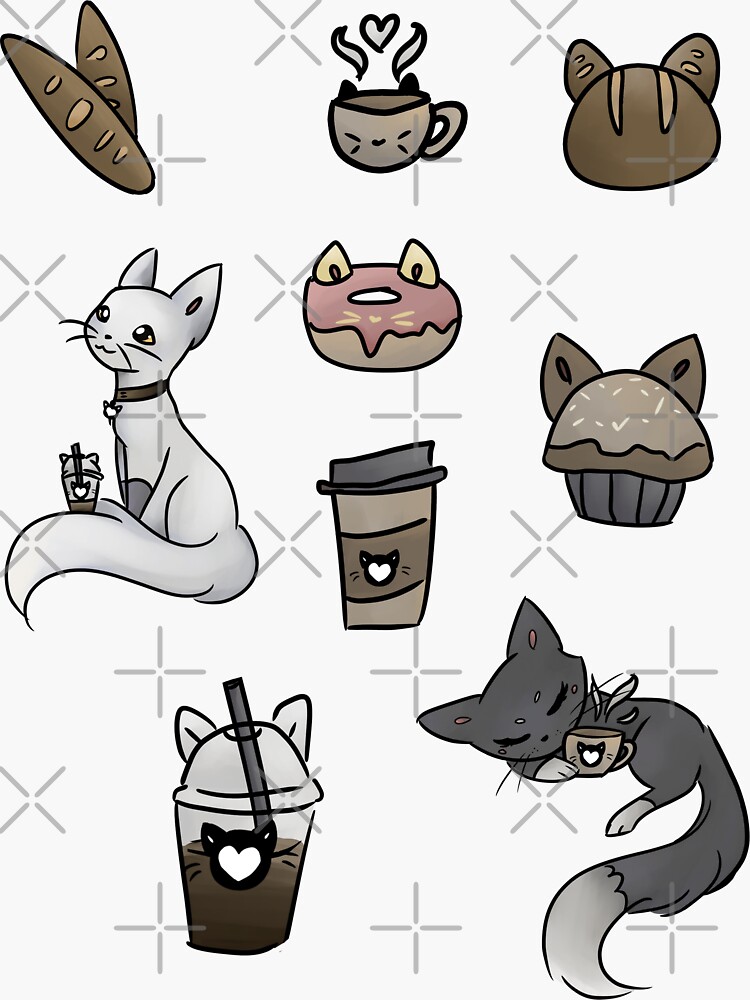 "Cat café mew-nu (menu)" Sticker for Sale by zxbm5931 | Redbubble