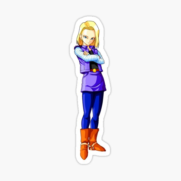 "Android 18 - Clothes and accessories" Sticker by DragonCuarzo | Redbubble