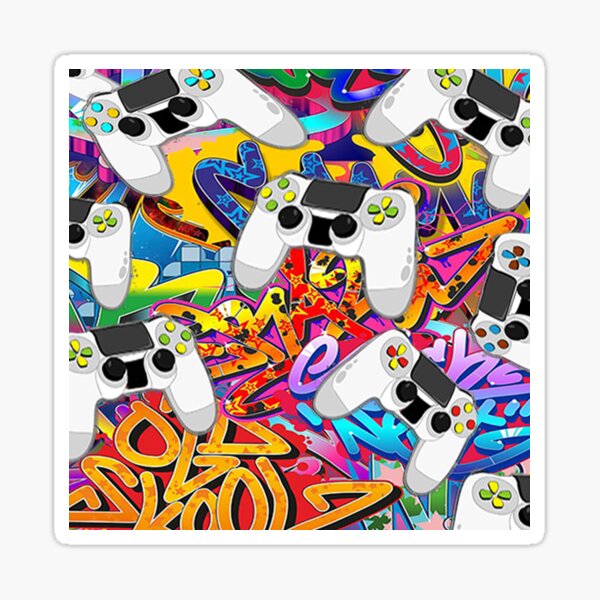 "Gamer Graphic Design Game Controller Graffiti Psychedelic Pop Art ...