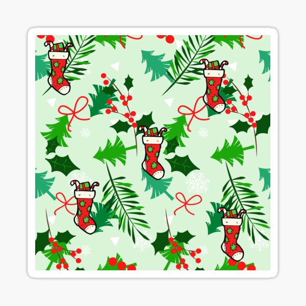"Christmas Tree and Stocking Collage" Sticker for Sale by silviaol ...