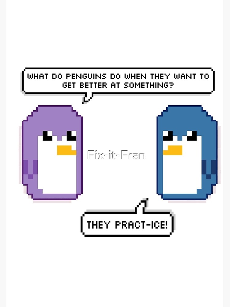 "Pixel Penguin Puns" Spiral Notebook by Fix-it-Fran | Redbubble