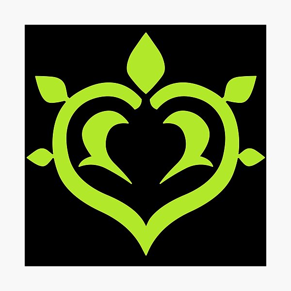 Lámina fotográfica «Logotipo de Dendro Genshin» de xAmalie | Redbubble