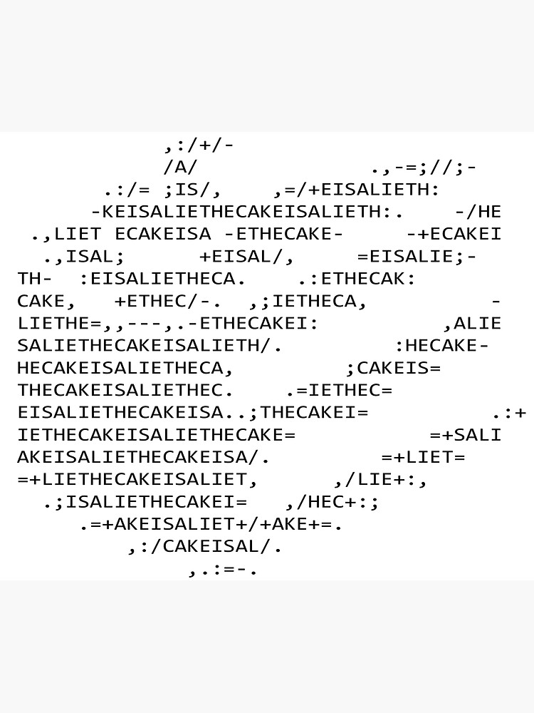 "Portal- The cake is a lie ASCII art" Sticker for Sale by Clereh ...