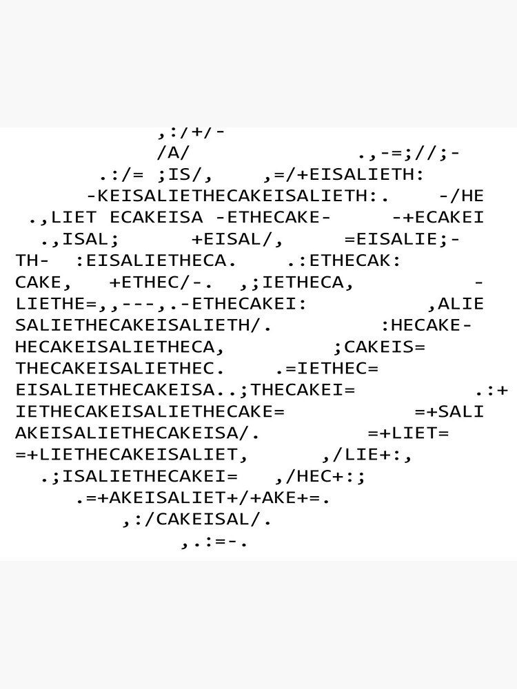 "Portal- The cake is a lie ASCII art" Greeting Card for Sale by Clereh ...