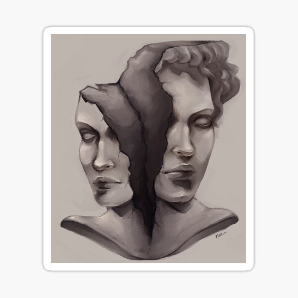"Drifting Apart " Sticker by nourdraws | Redbubble