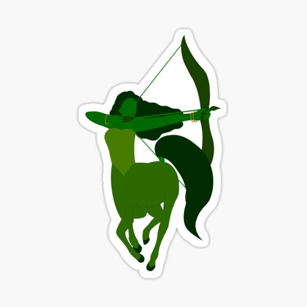 "Green Sagittarius Archer Centaur" Sticker by LexeesArt | Redbubble