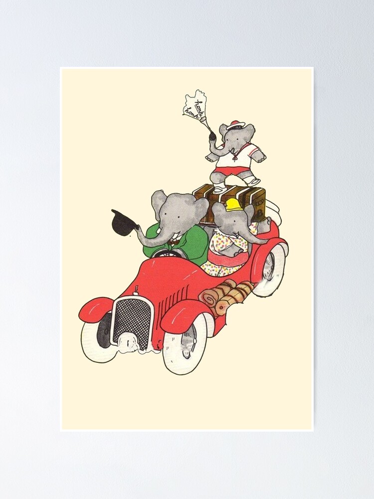 Poster « Babar dans une voiture », par Fempreneurs | Redbubble