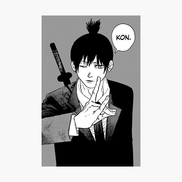 ""Kon" - Aki Hayakawa Manga Panel Chainsaw Man" Photographic Print by ...