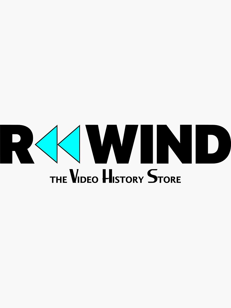 "REWIND VHS LOGO white text" Sticker for Sale by REWINDVHS | Redbubble