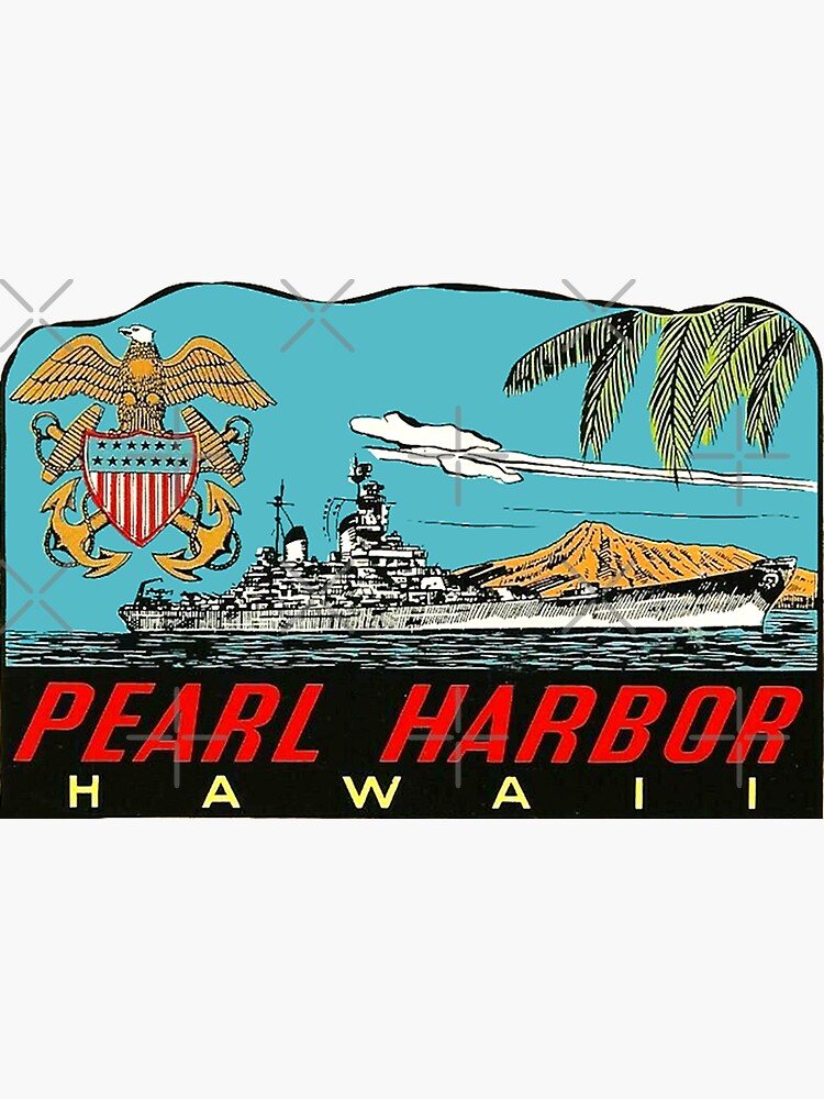 "Pearl Harbor Hawaii Vintage Travel Decal" Sticker for Sale by hilda74 ...