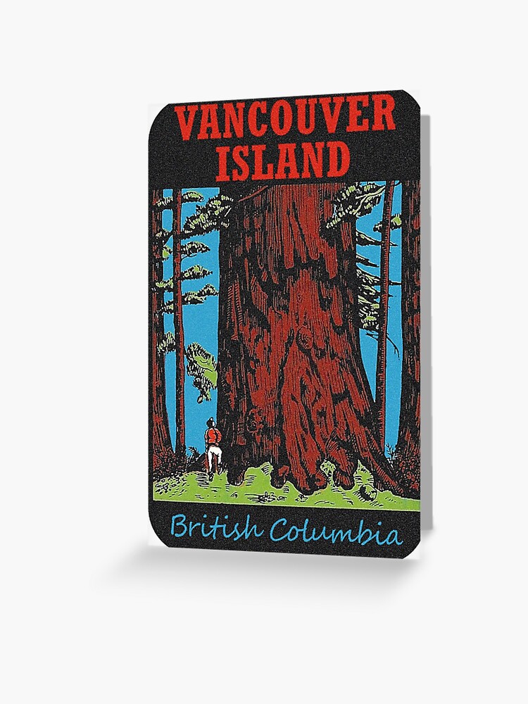 "Vancouver Island British Columbia Vintage Travel Decal" Greeting Card ...