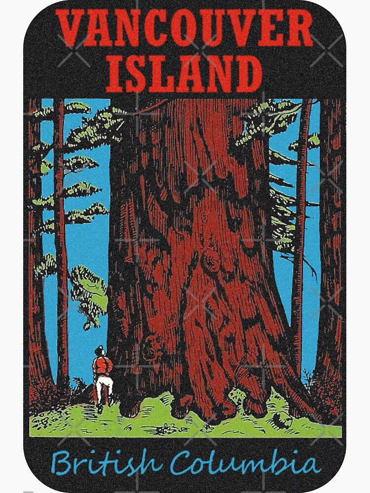 "Vancouver Island British Columbia Vintage Travel Decal" Sticker for ...