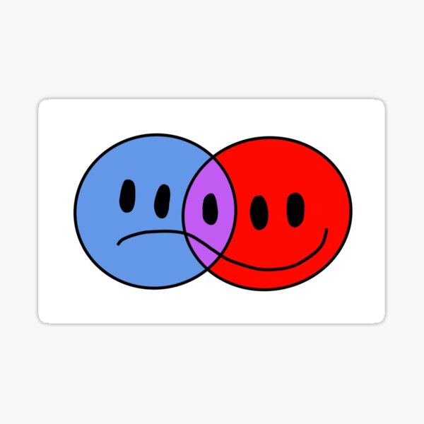 "Happy sad :(:" Sticker by LilacRainArts | Redbubble