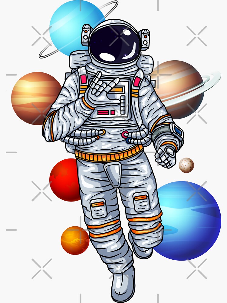"Astronaut Vector ILY " Sticker for Sale by VnGDesign | Redbubble