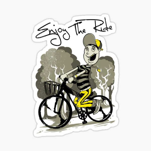 "man riding bike " Sticker for Sale by bcpau19 | Redbubble