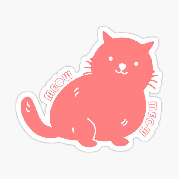 "cute kawaii pink meow cat" Sticker for Sale by momojournal | Redbubble