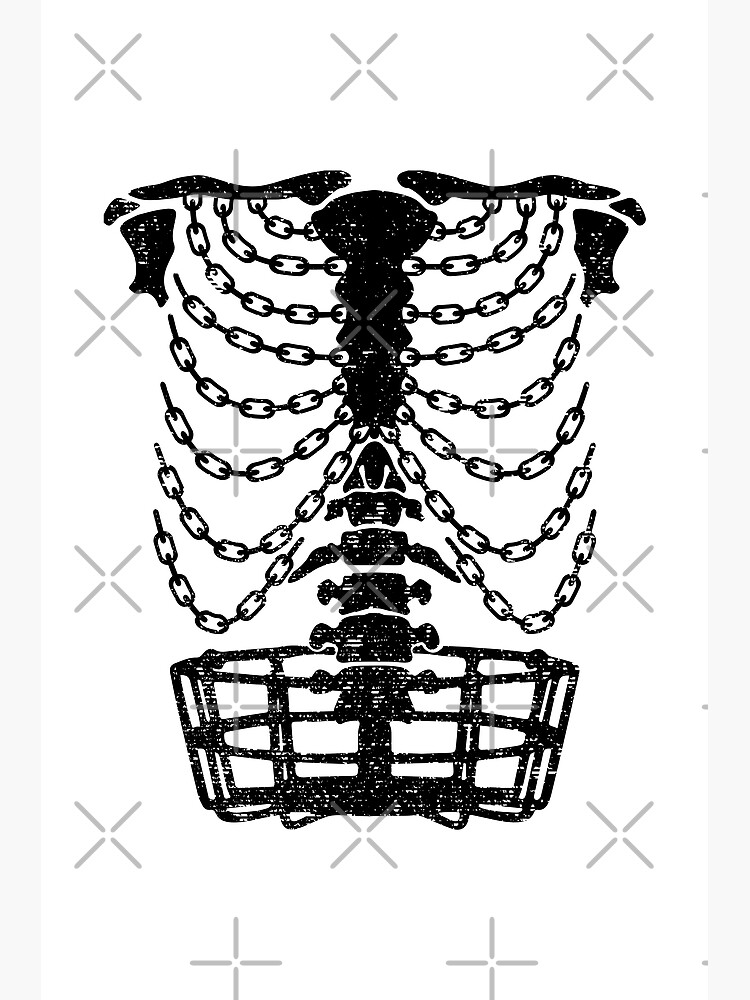 "Disc Golf Frolf Player Basket Chains Ribcage Golfer Skeleton" Poster ...