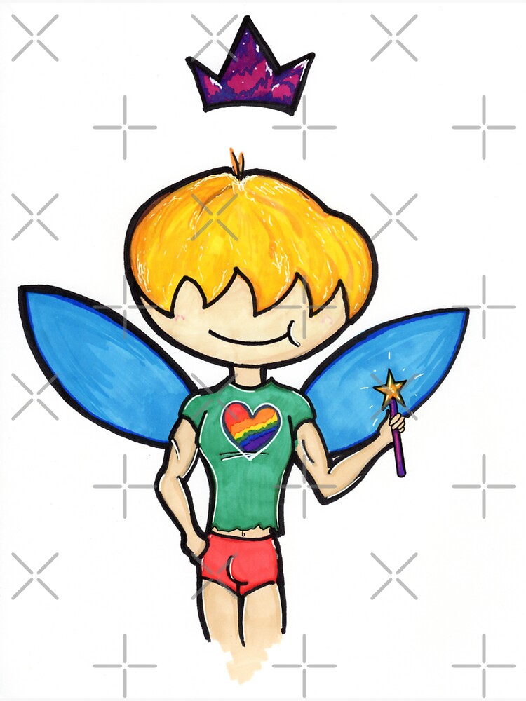 "Pride Fairy (Male) - LGBT Pride Illustration" Sticker for Sale by ...