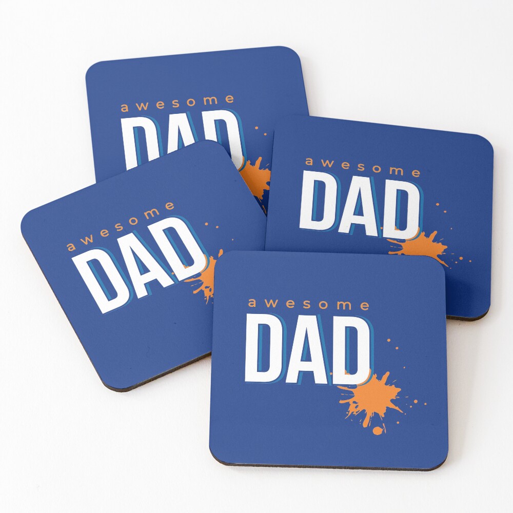 "Awesome father" Coasters (Set of 4) for Sale by The-Art-Thrift | Redbubble