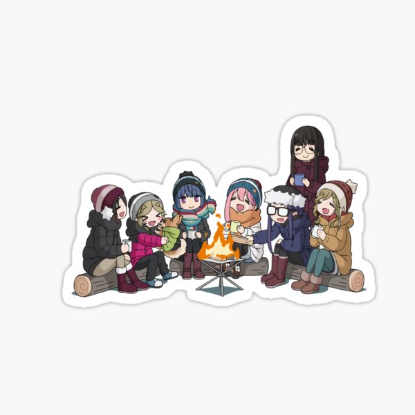 "Yuru camp all character gathering" Sticker for Sale by Aaronvalentinus ...