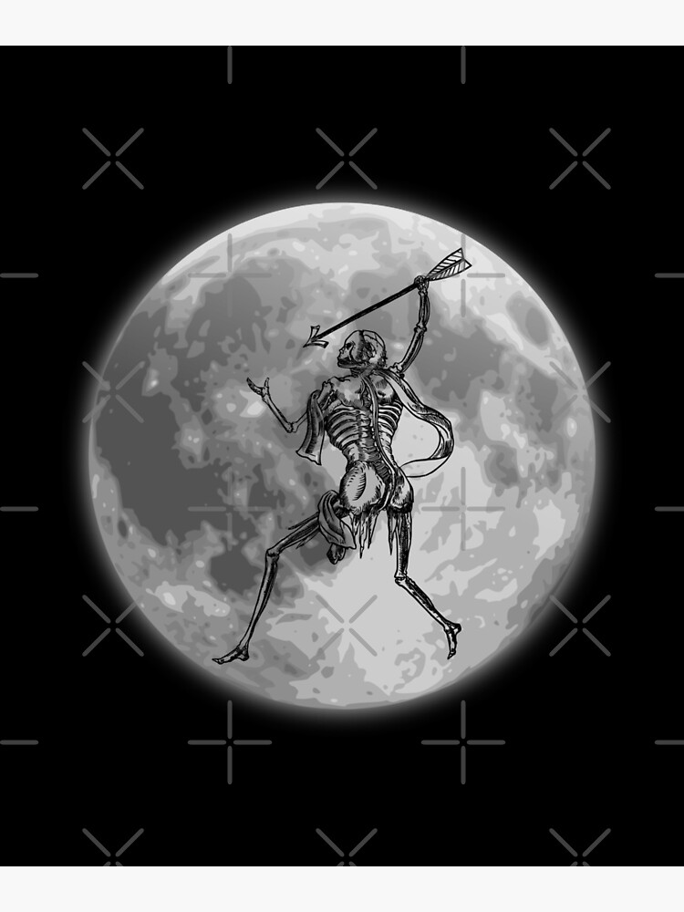 "Skeleton on the moon" Poster by CrazyHowCool | Redbubble