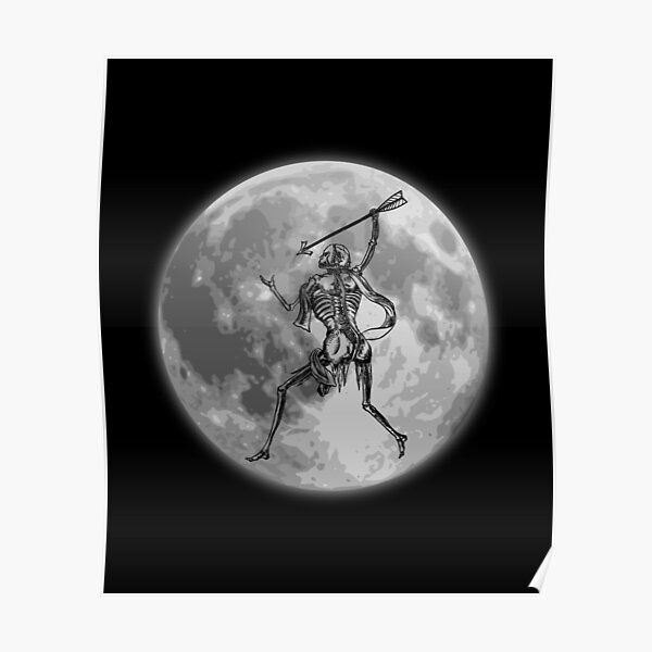 "Skeleton on the moon" Poster by CrazyHowCool | Redbubble