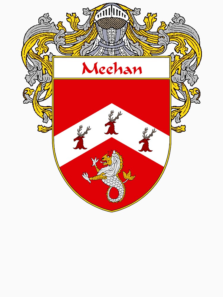 "Meehan Coat of Arms/Family Crest" T-shirt for Sale by IrishArms ...