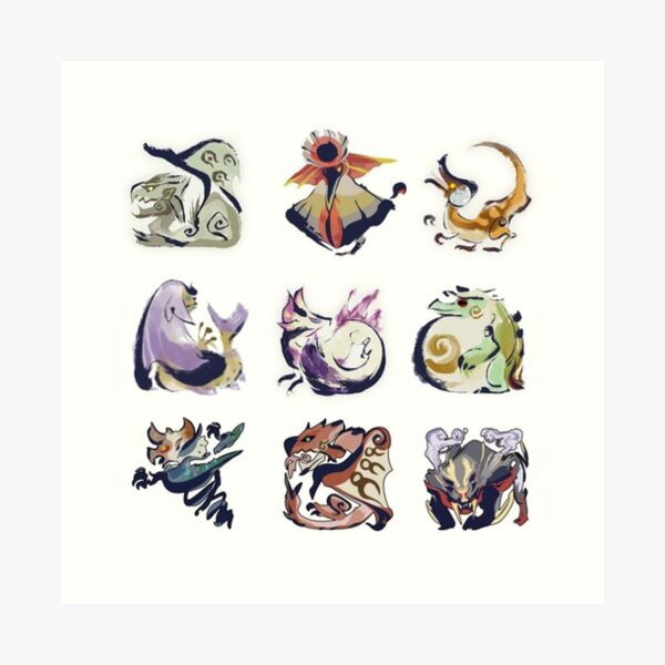 "Monster Hunter Rise Icons" Art Print by JarlBontime | Redbubble