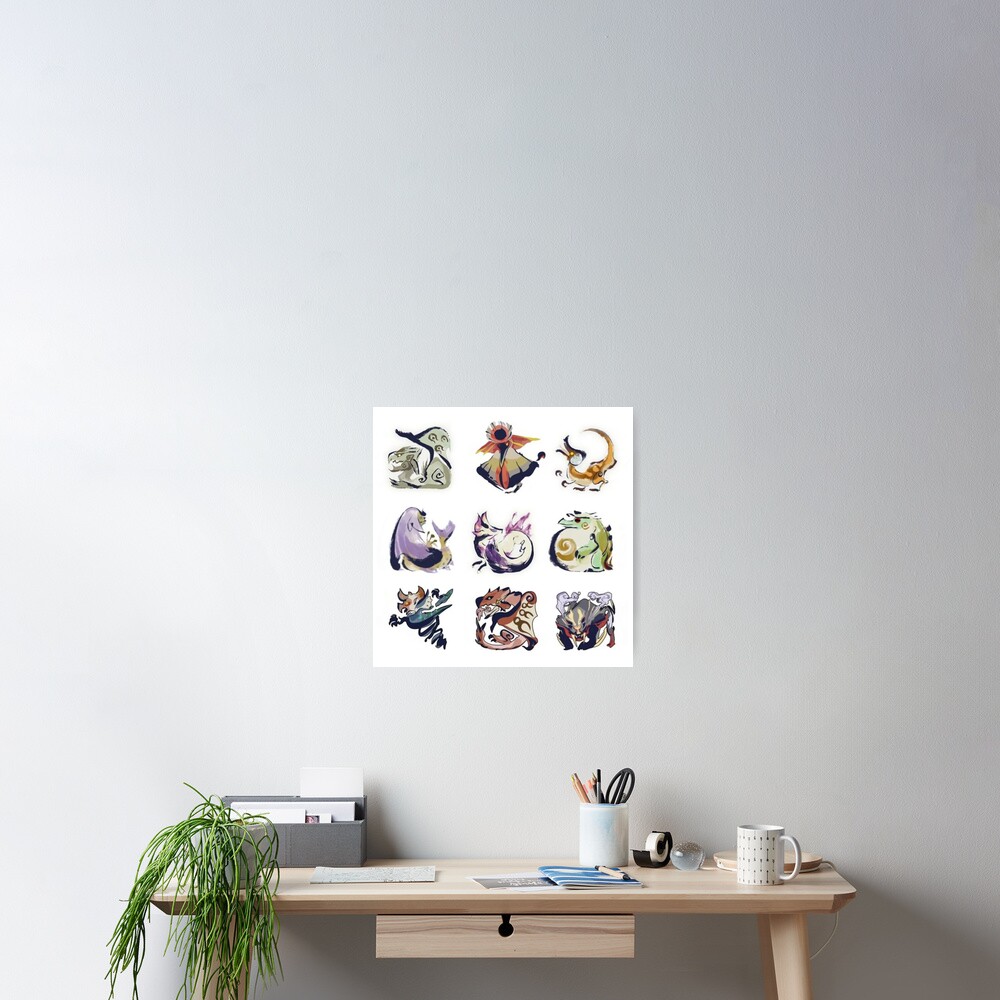 "Monster Hunter Rise Icons" Poster for Sale by JarlBontime | Redbubble