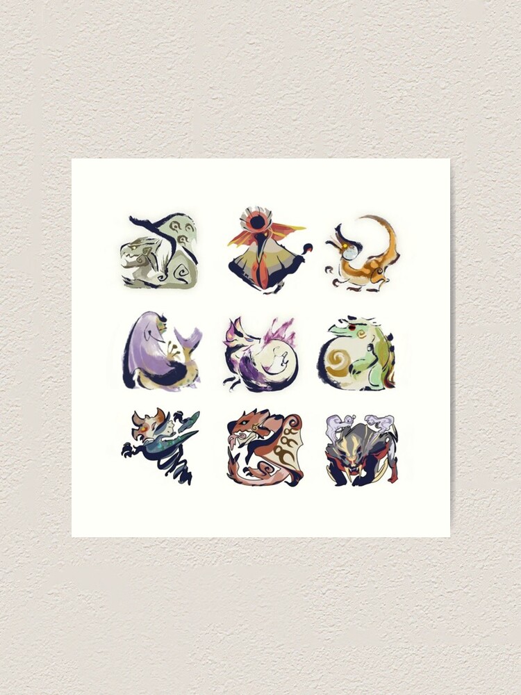 "Monster Hunter Rise Icons" Art Print by JarlBontime | Redbubble