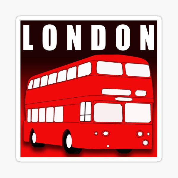 "London Red Bus" Sticker by DynastyArt | Redbubble