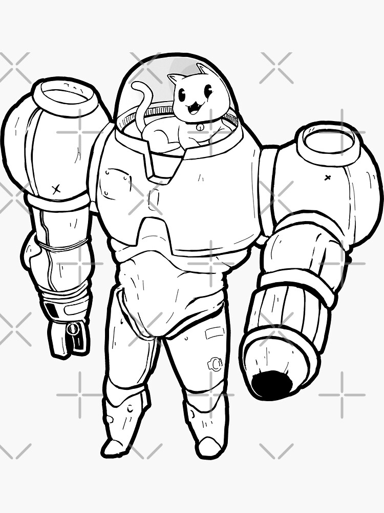 "Robo Kitty" Sticker for Sale by JuicySchinken | Redbubble