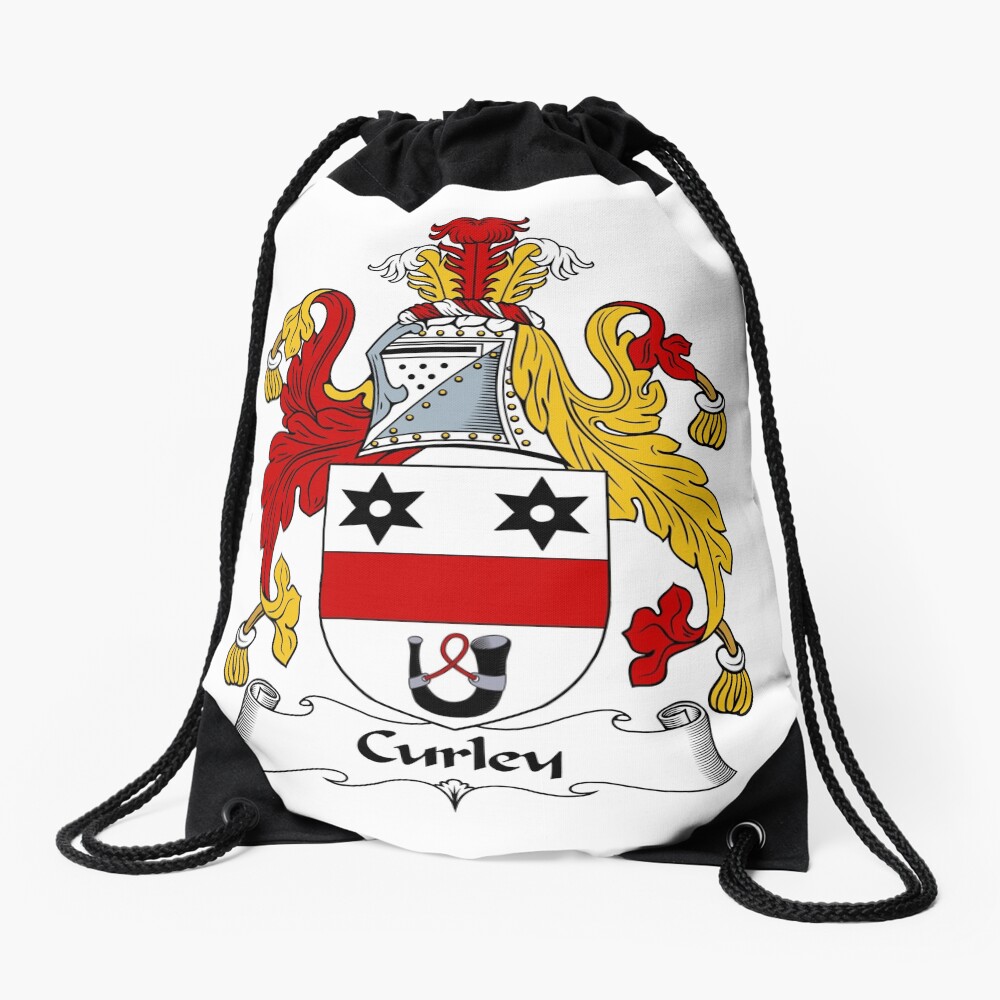 "Curley Coat of Arms / Curley Family Crest" Drawstring Bag for Sale by ...