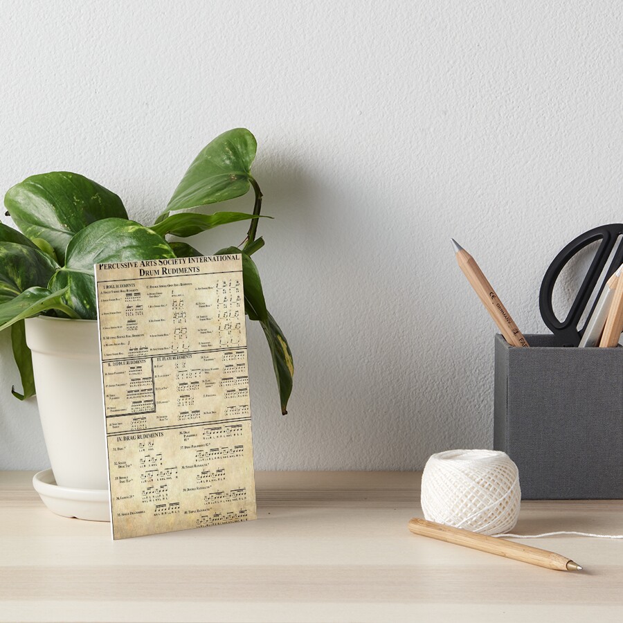 "Percussive arts society international drum rudiments " Art Board Print ...