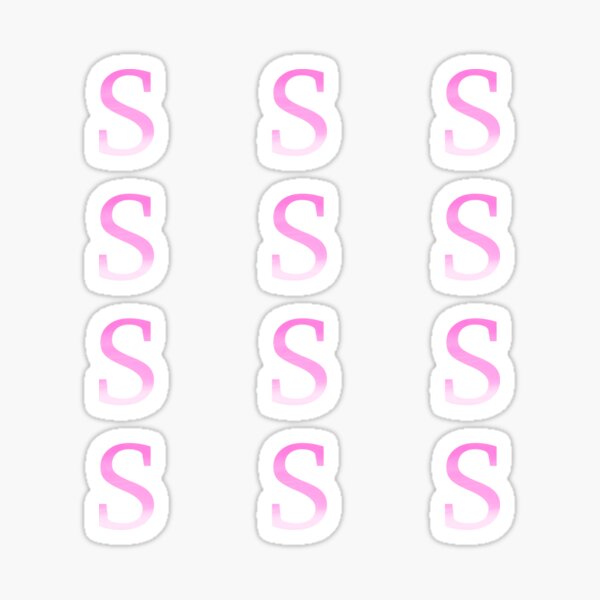 "Fading Pink Letter S Pack" Sticker for Sale by TheMonogramShop | Redbubble