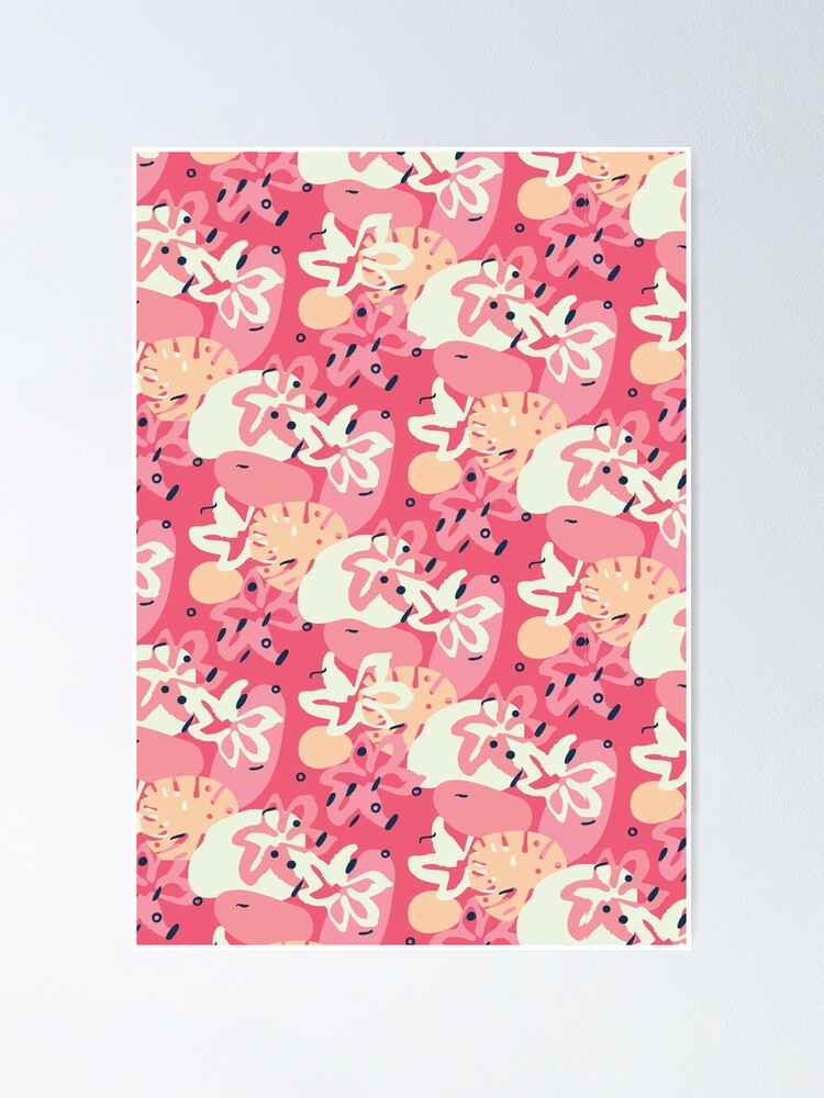 "beautiful floral pattern in pink and yellow" Poster for Sale by ...