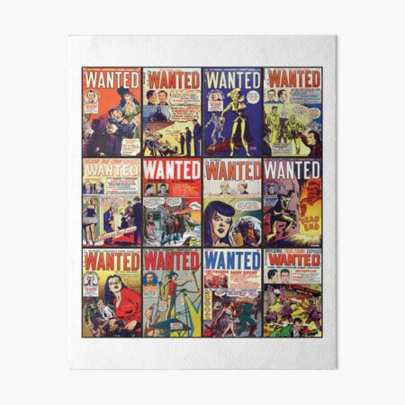 "Wanted Comic Covers | Vintage comic" Art Board Print by FrogDesign ...