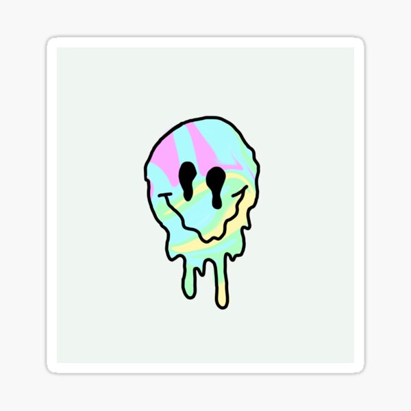 "drippy smiley face" Sticker for Sale by simple-n-sweet1 | Redbubble
